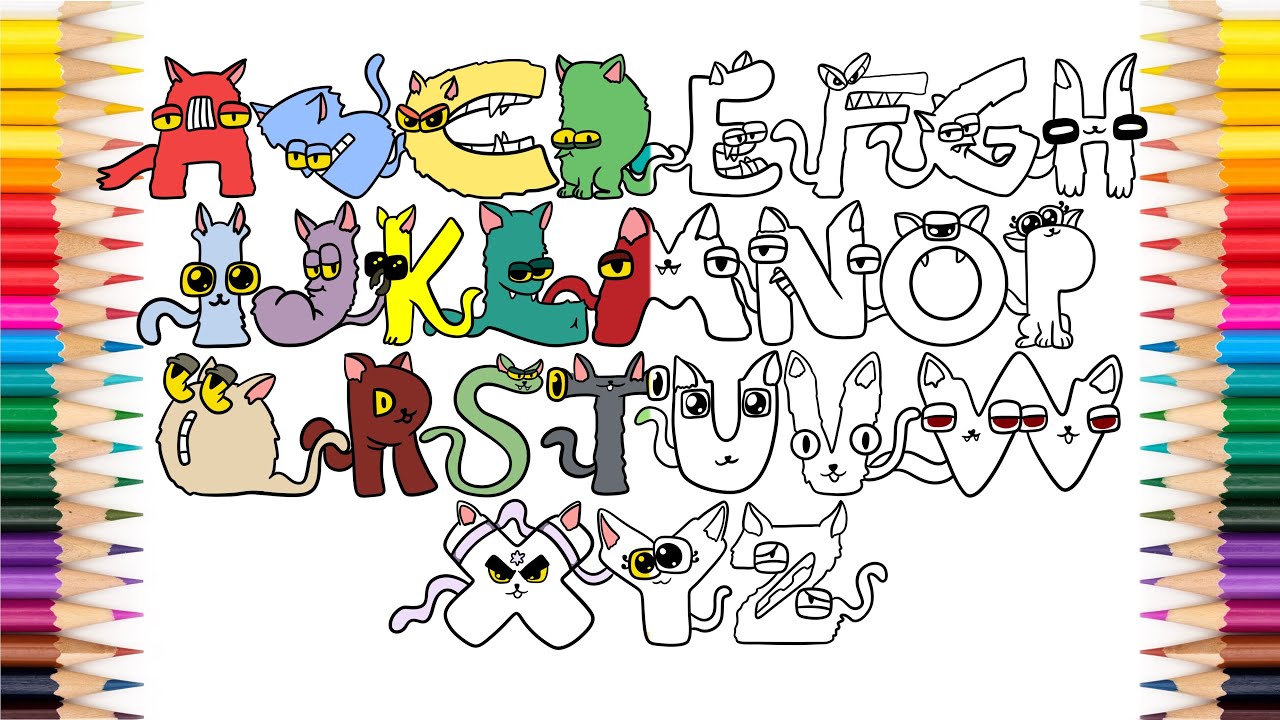 Alphabet lore but they Cats Coloring page / Robin Hustin x TobiMorrow ...