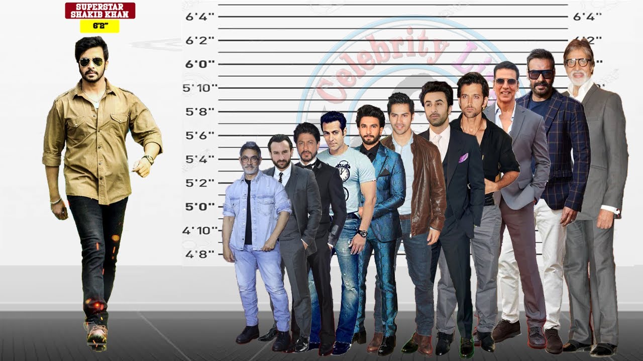 Superstar Shakib Khan's Height with Bollywood Actors Height 2024 - YouTube