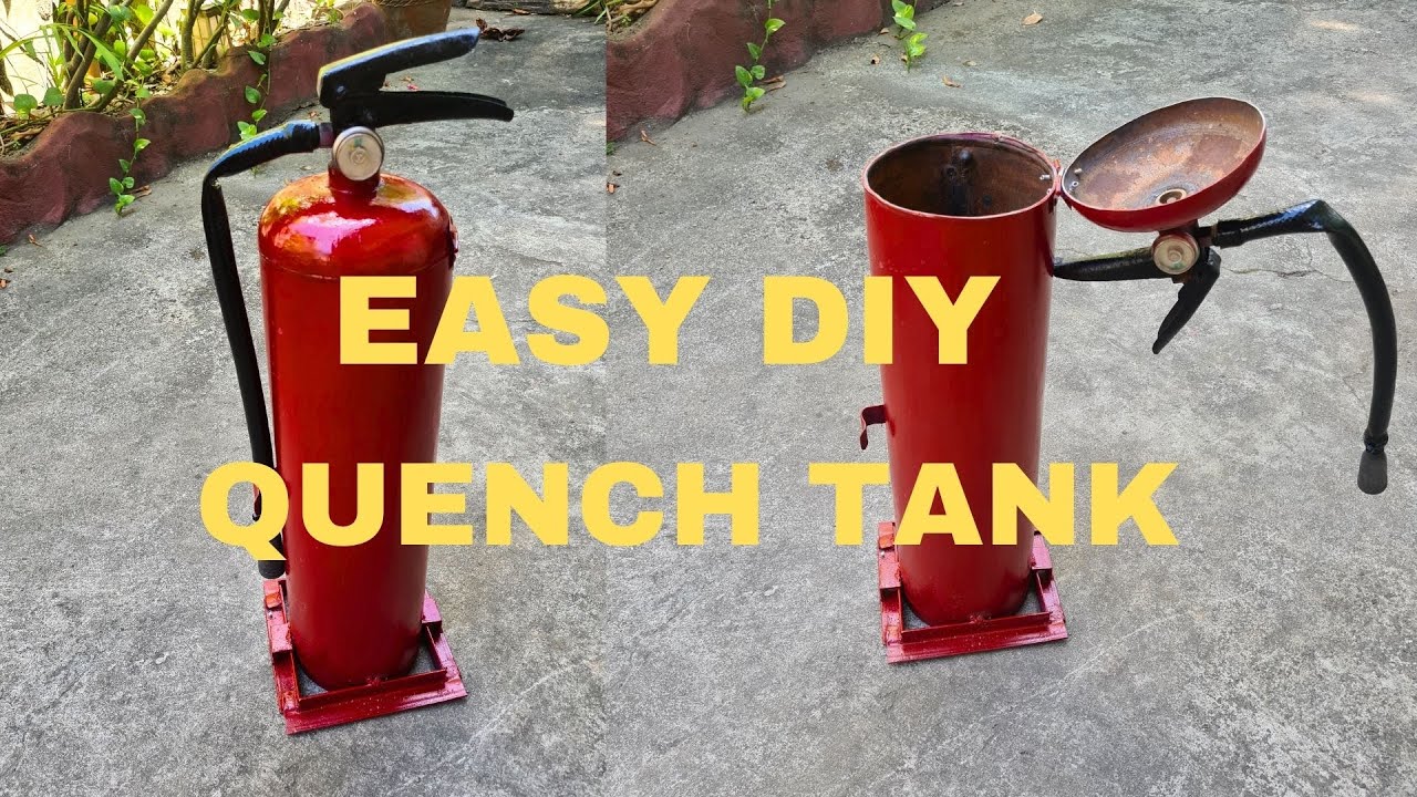Fire extinguisher to a Quench tank for Blacksmiths - YouTube