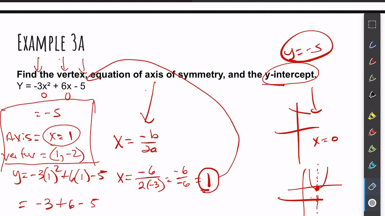 A1 9.1 graphing quad functions examples - YouTube