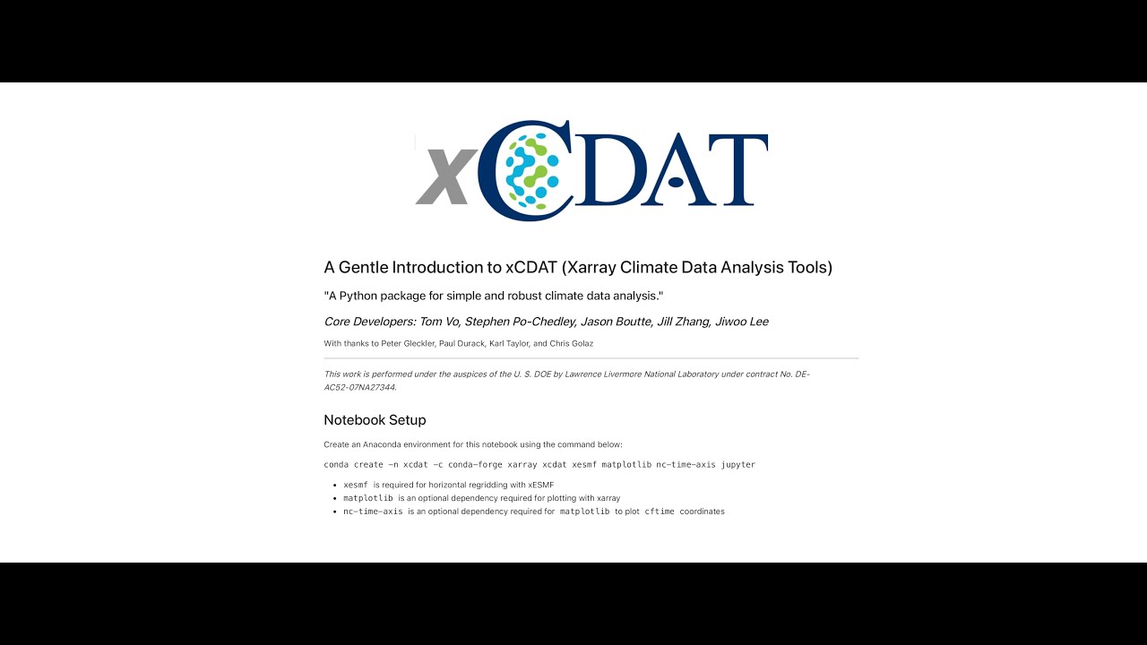 A Gentle Introduction To Xcdat Xarray Climate Data Analysis Tools Youtube