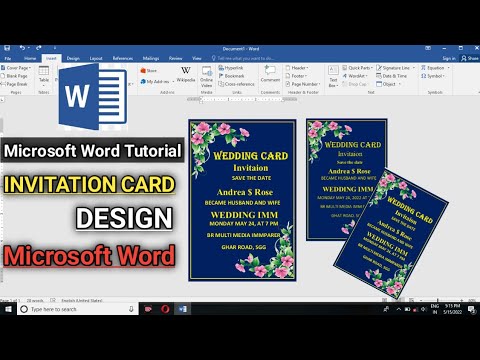 Ms Word Tutorial: Wedding Card Design 🔥 in ms word 2022 || Ms Word Me ...