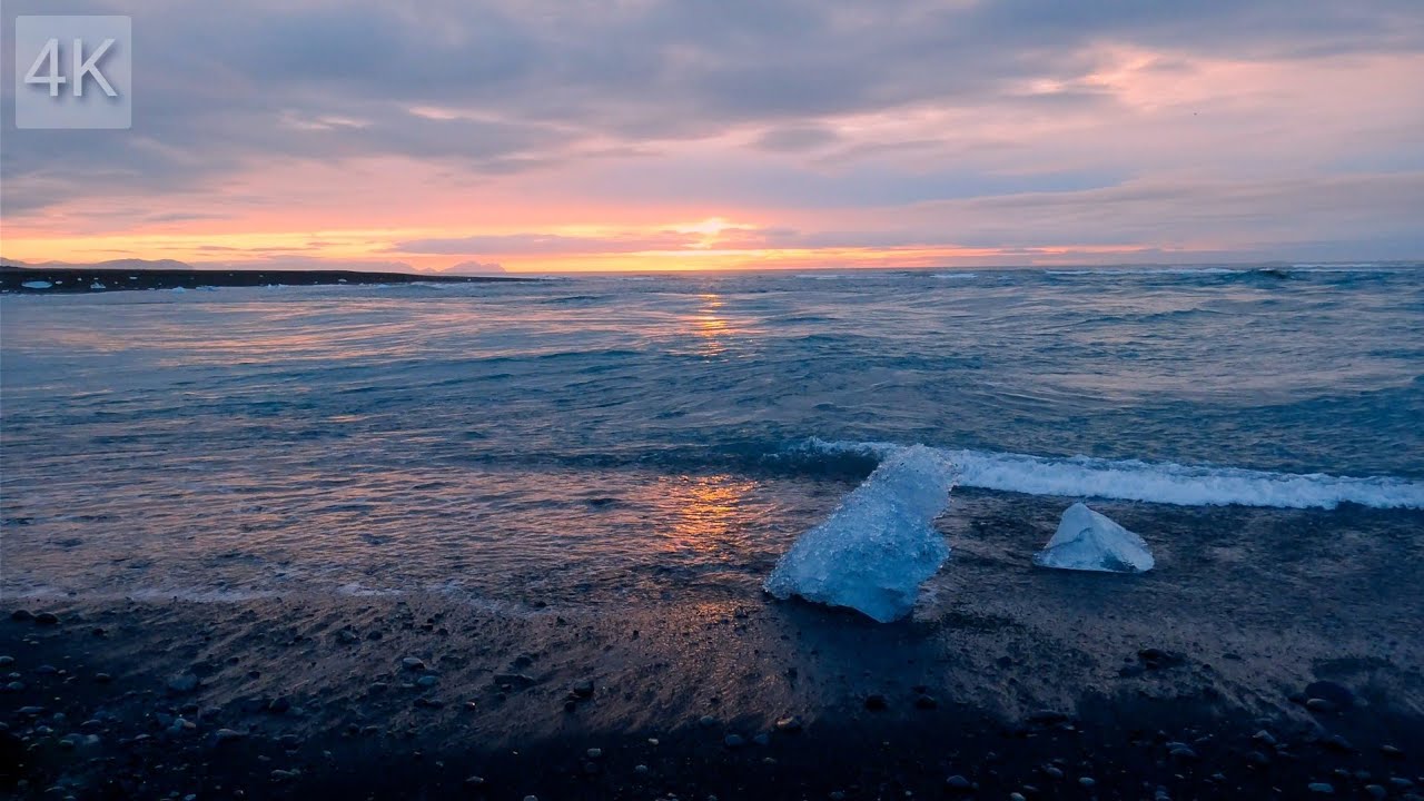 ICELAND, DIAMOND BEACH WALKING TOUR ON A DESERTED ARCTIC BEACH! ASMR ...