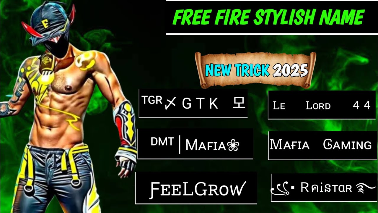 Free Fire Stlylist Name Kaise Likhe || NEW DESIGN FOR STYLE 2024 ...