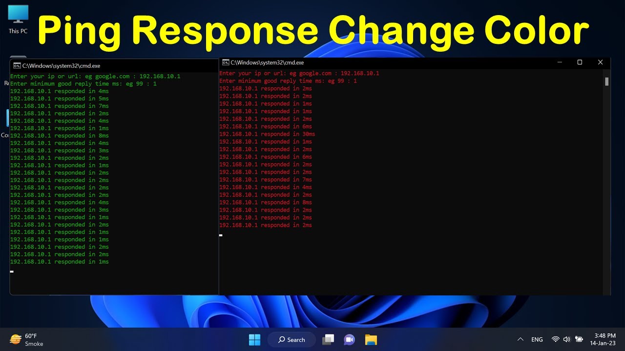 Ping Changes Color When Result Change - YouTube