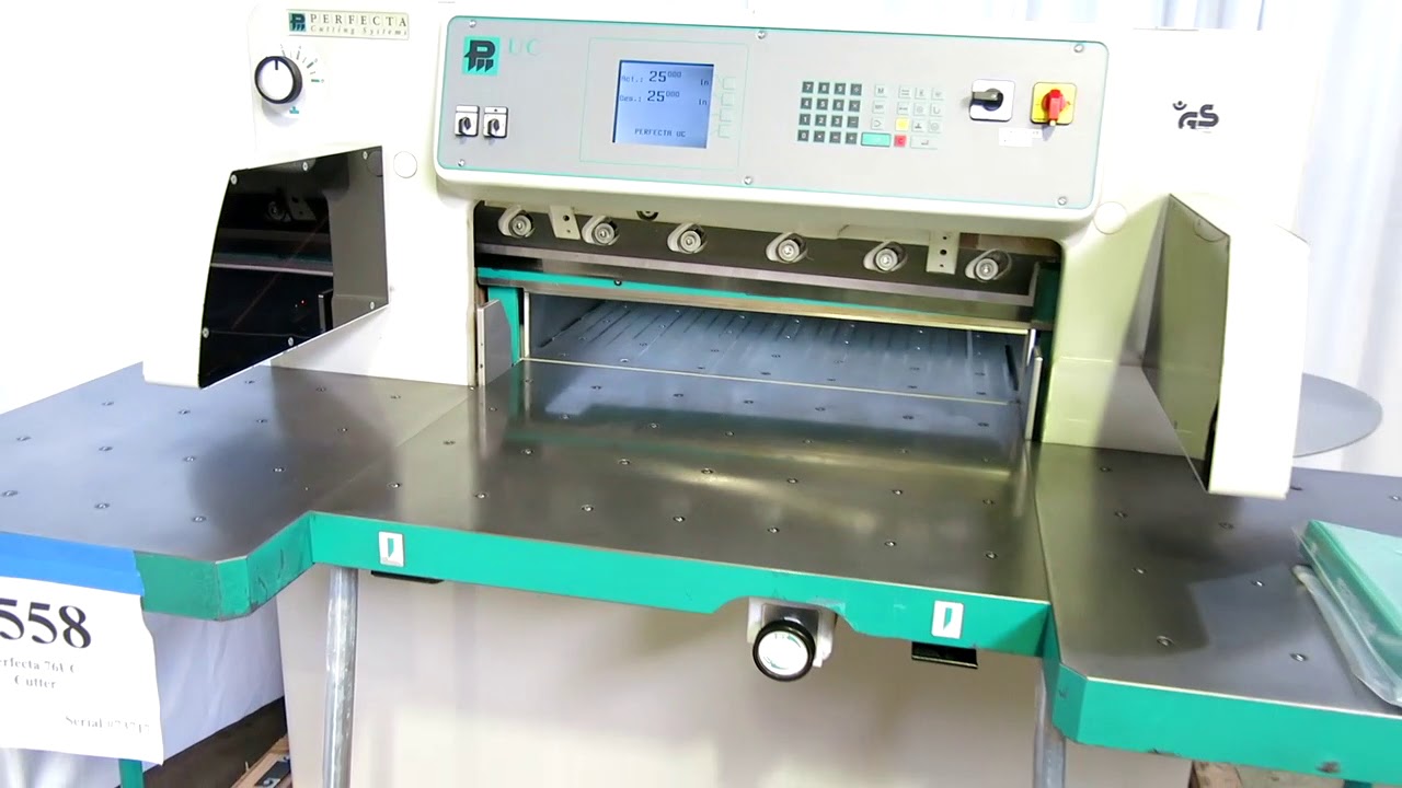 Perfecta 76UC 30 inch Guillotine Paper Cutter - Inventory #3558 - YouTube