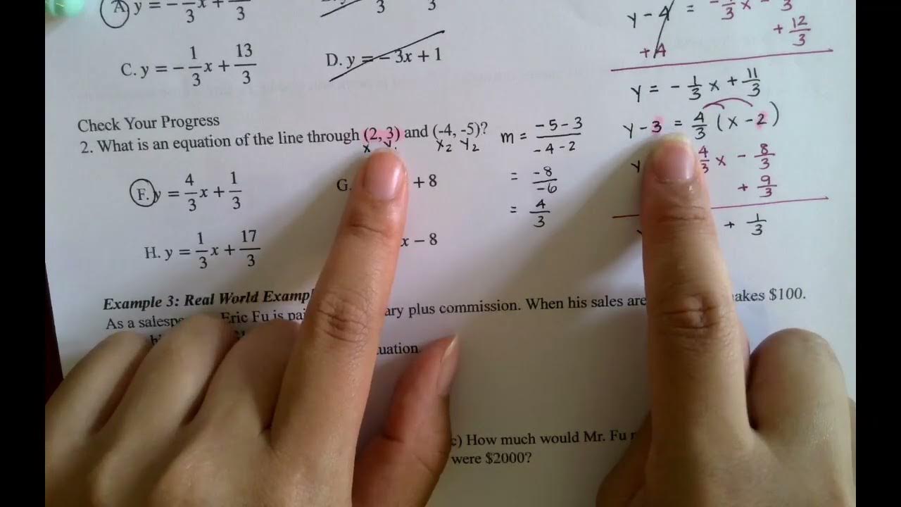 Alg 2 2-4 Writing Linear Equations - YouTube