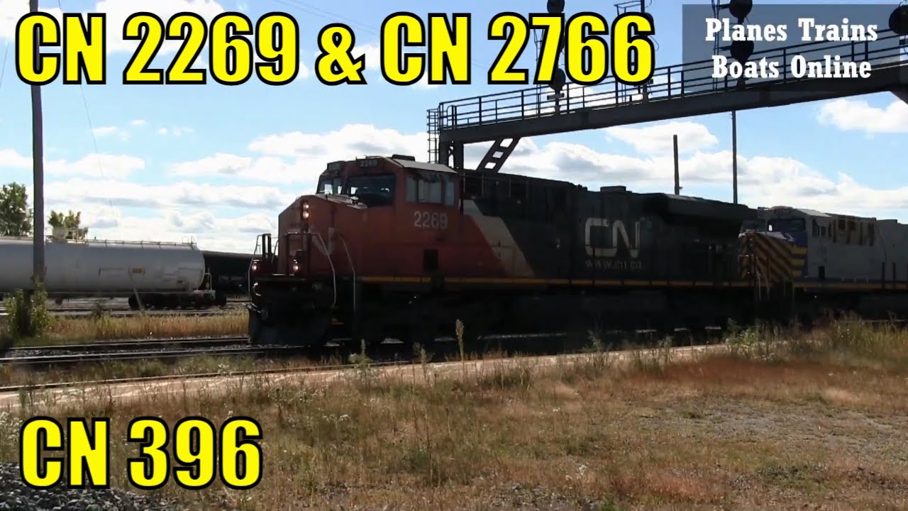 CN 396 Manifest Train CN 2269 & CN 2766 Locomotives Eastbound Strathroy Sub - YouTube
