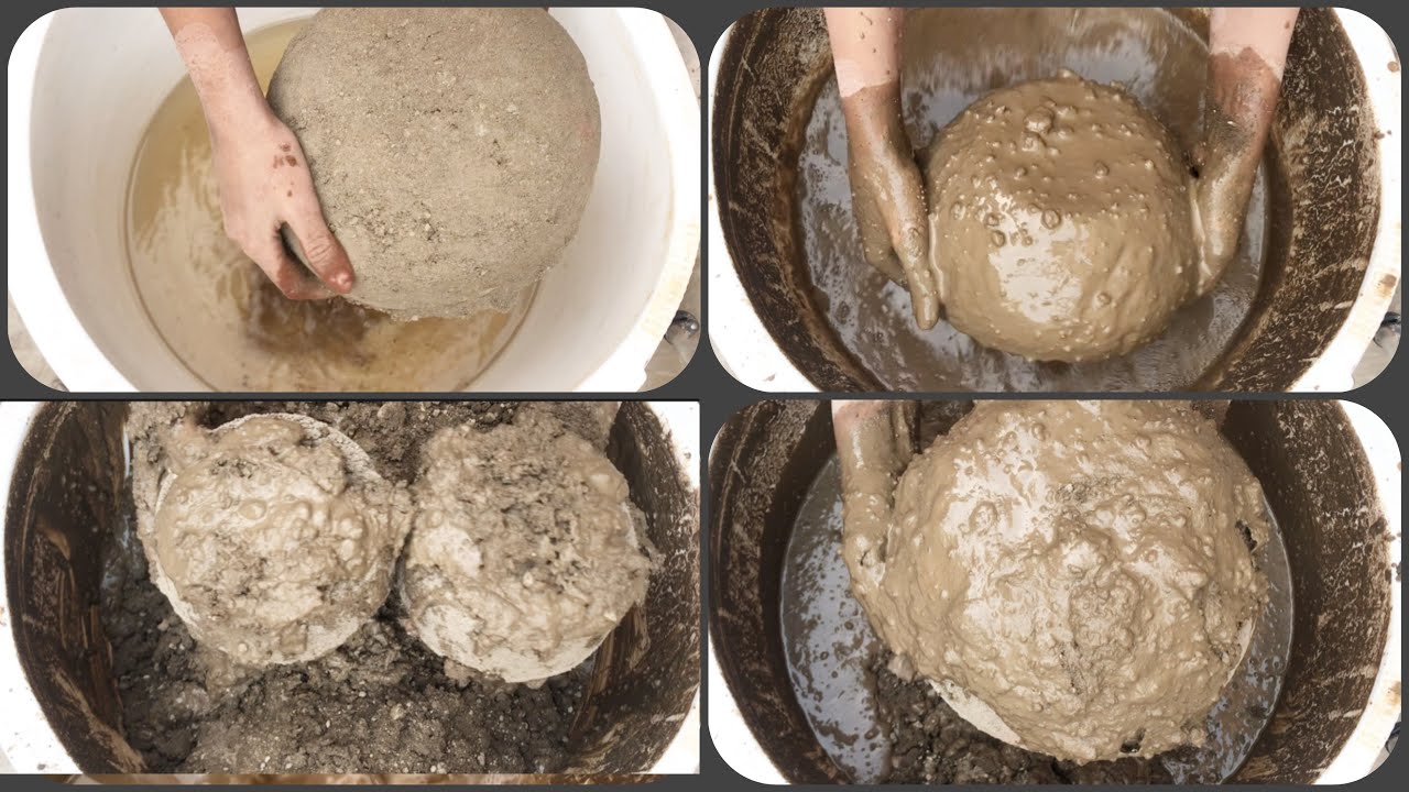 Pure mud sand shapes crumbling,dipping &dry crumbling on paste ...