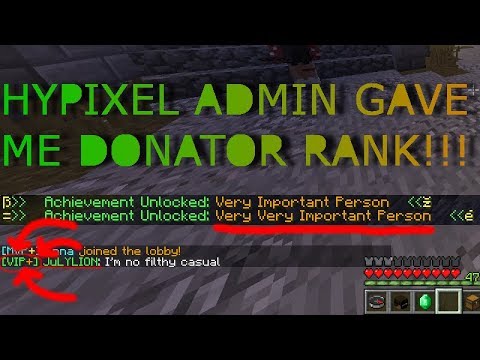 HYPIXEL ADMIN GAVE ME A FREE RANK??????!!!? NO WAY THIS IS HAPPENING!!!! (Video proof included ...