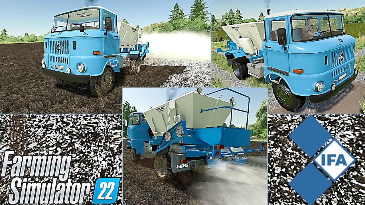 FS22 Mods in action | IFA W50 LA with Lime spreader Fortschritt D035 ...