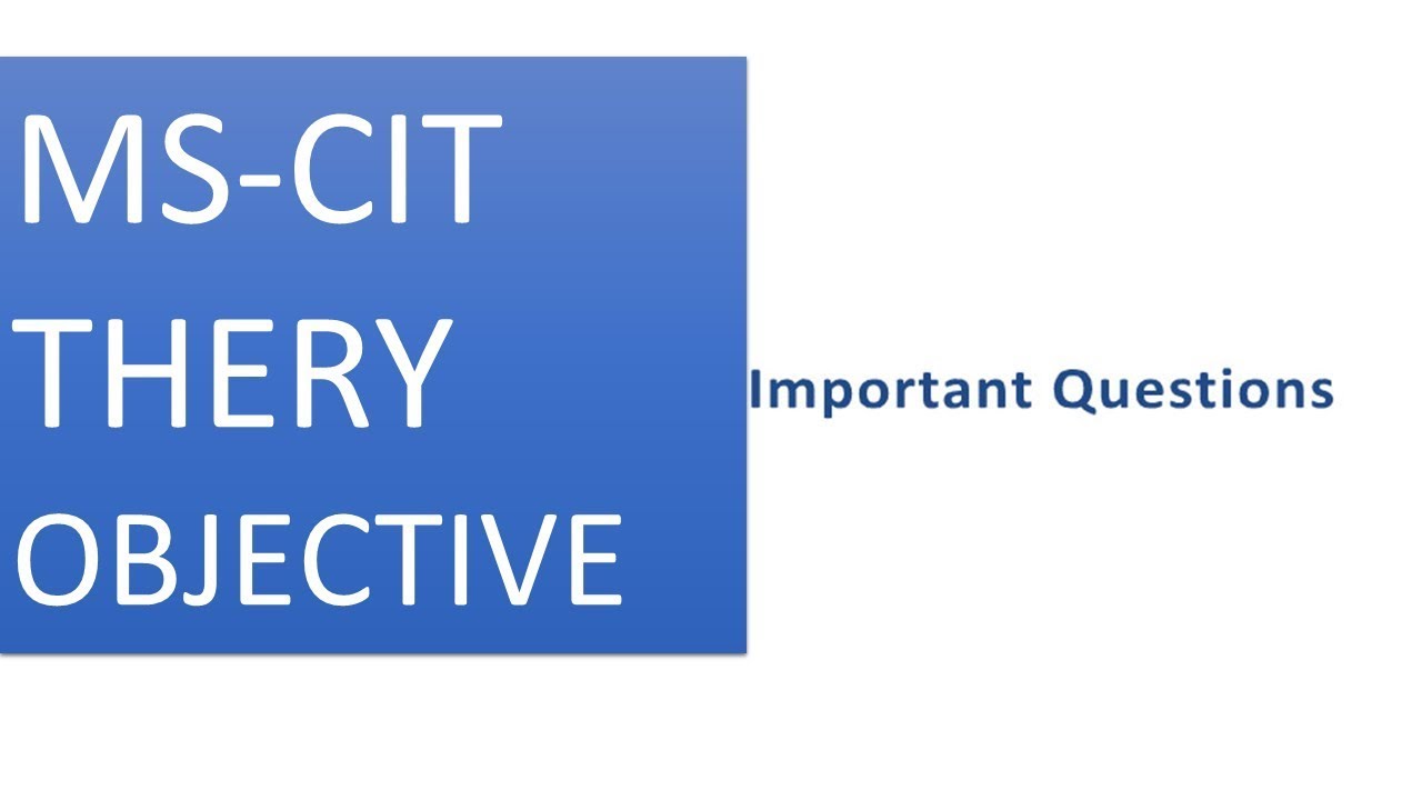 MS-CIT Objective Most Imp Questions - YouTube