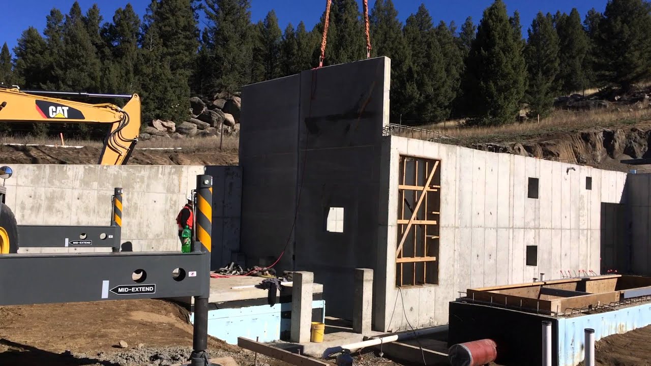 Setting a Precast Concrete Wall Panel - YouTube
