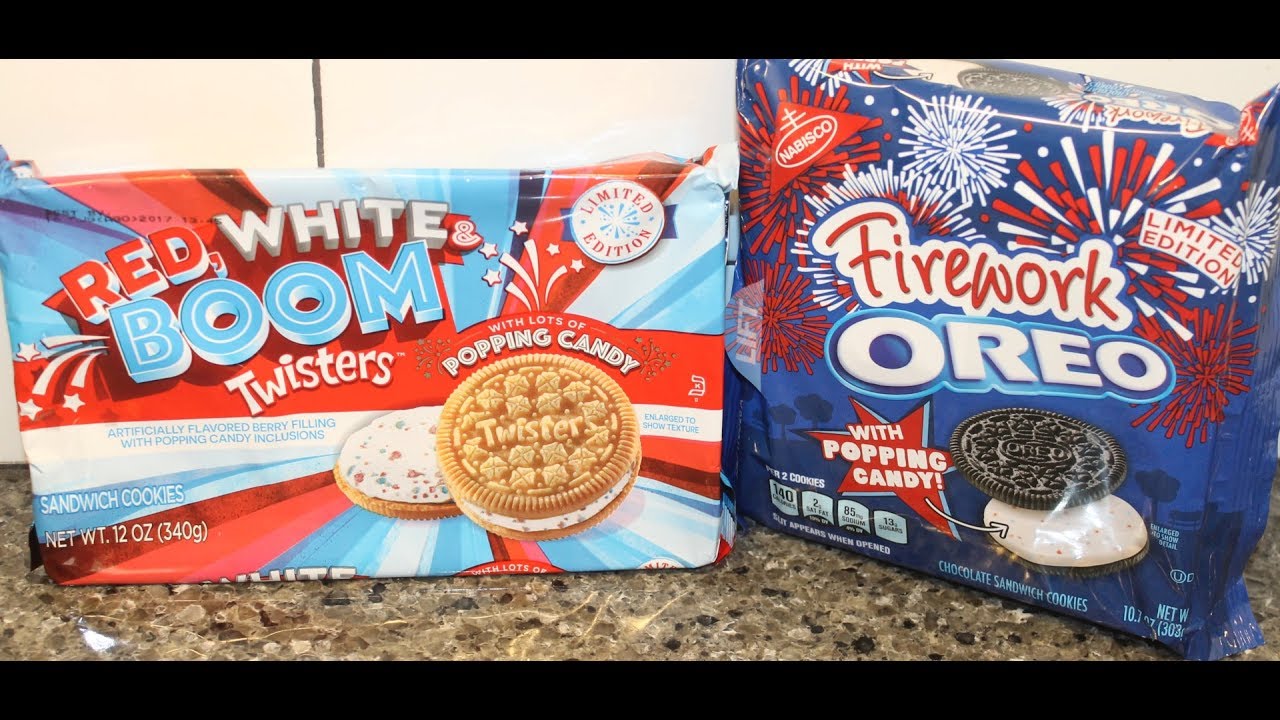 H-E-B Red, White & Boom Twisters and Firework Oreo Comparison & Review ...
