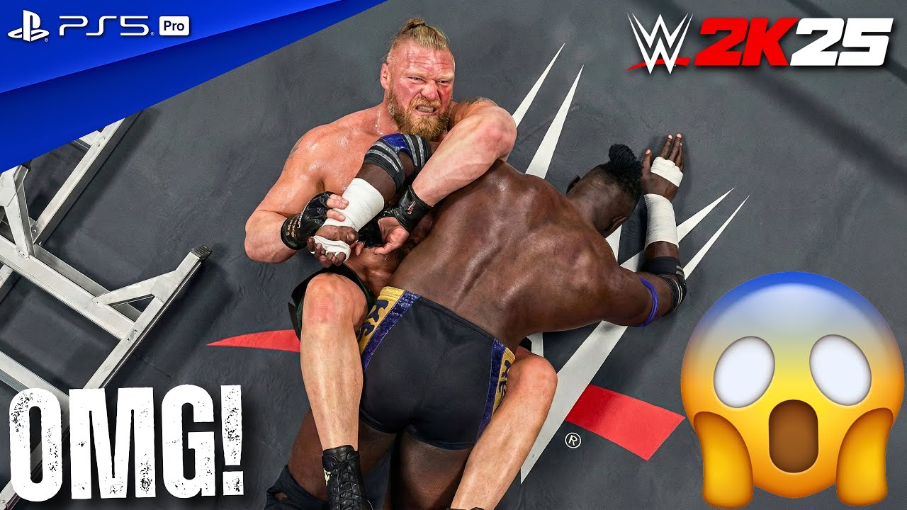 WWE 2K25 - Brock Lesnar vs. Oba Femi - Full Match at WrestleMania 42 ...