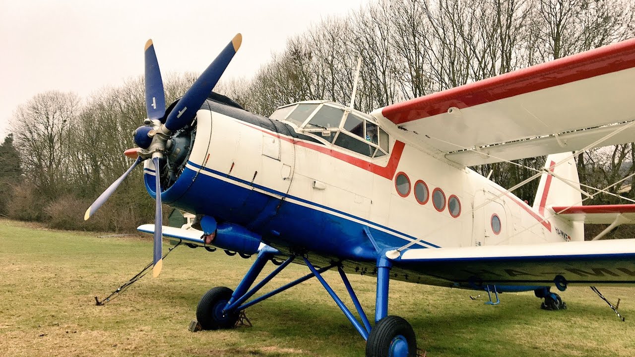 Popham fly in & the Antonov AN2 - YouTube