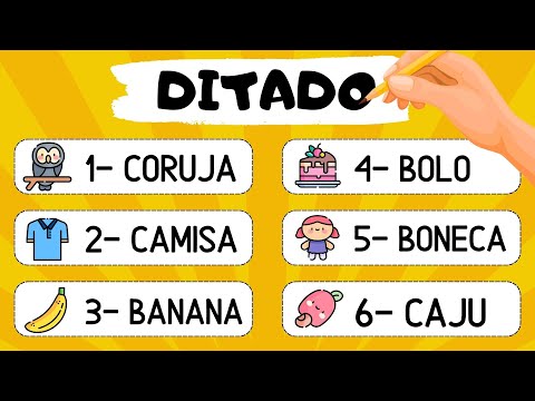 Aprender a ler e escrever | Palavras simples | Ditado para treinar escrita | Ditado para 1 e 2 ano