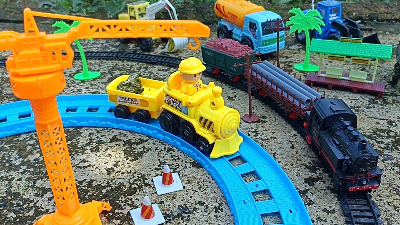 Merakit Mainan Kereta Api Construction, kereta api Freight Train | ada ...