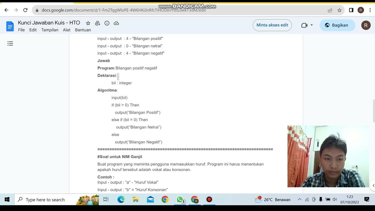 Penjelasan Pseudocode Quiz Algoritma Pemrograman - YouTube