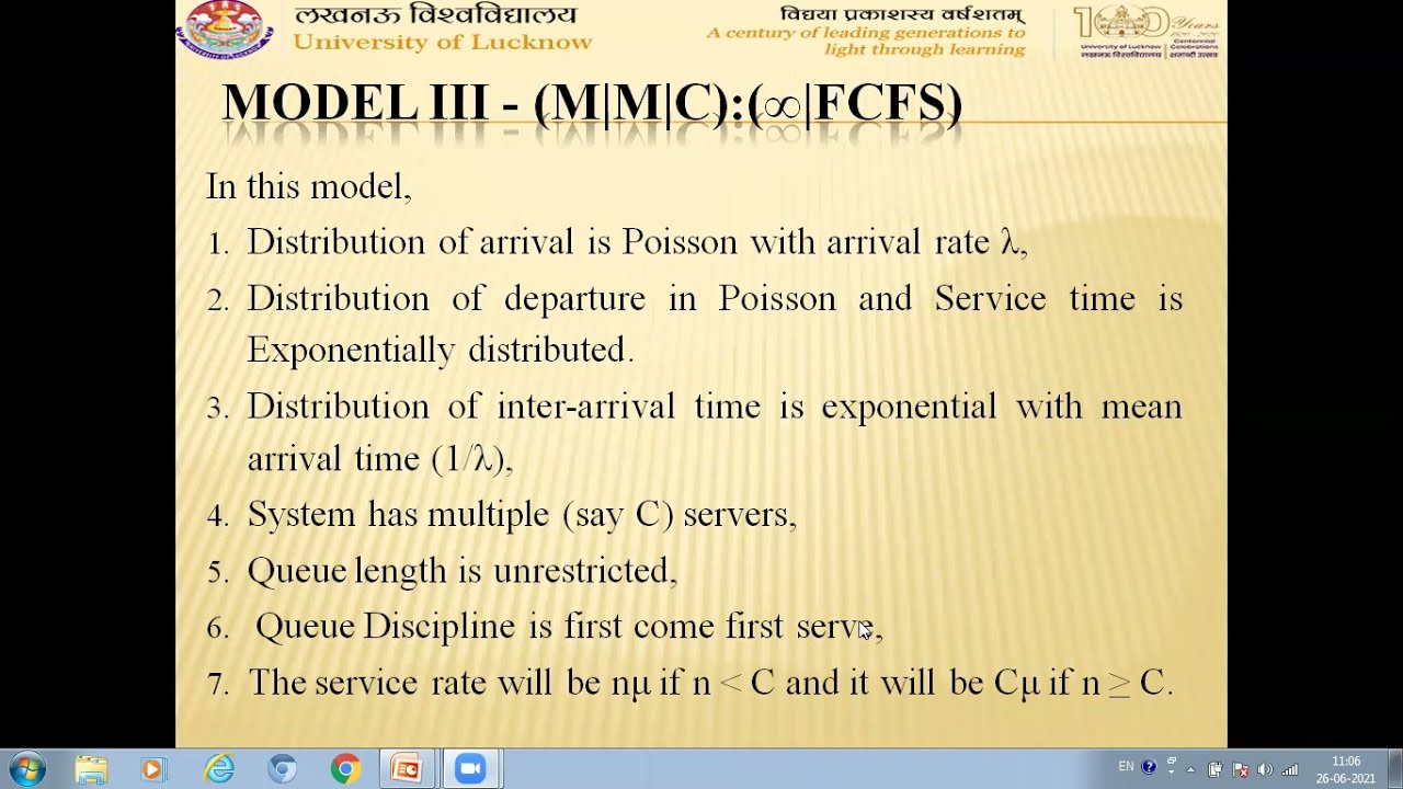 Queueing Model MMC Infinity FCFS by Dr. Akash Asthana - YouTube