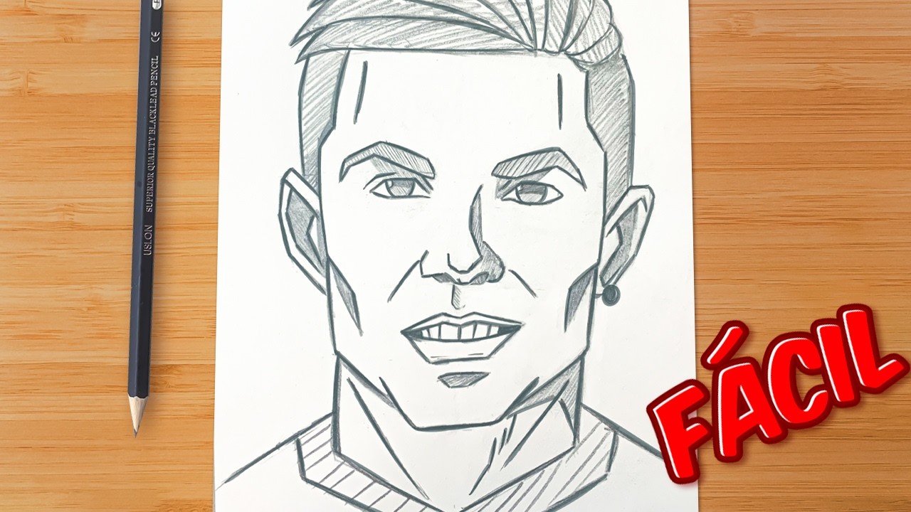 Cómo DIBUJAR a CRISTIANO RONALDO - EL BICHO 🎨 Paso a Paso con Lápiz ...