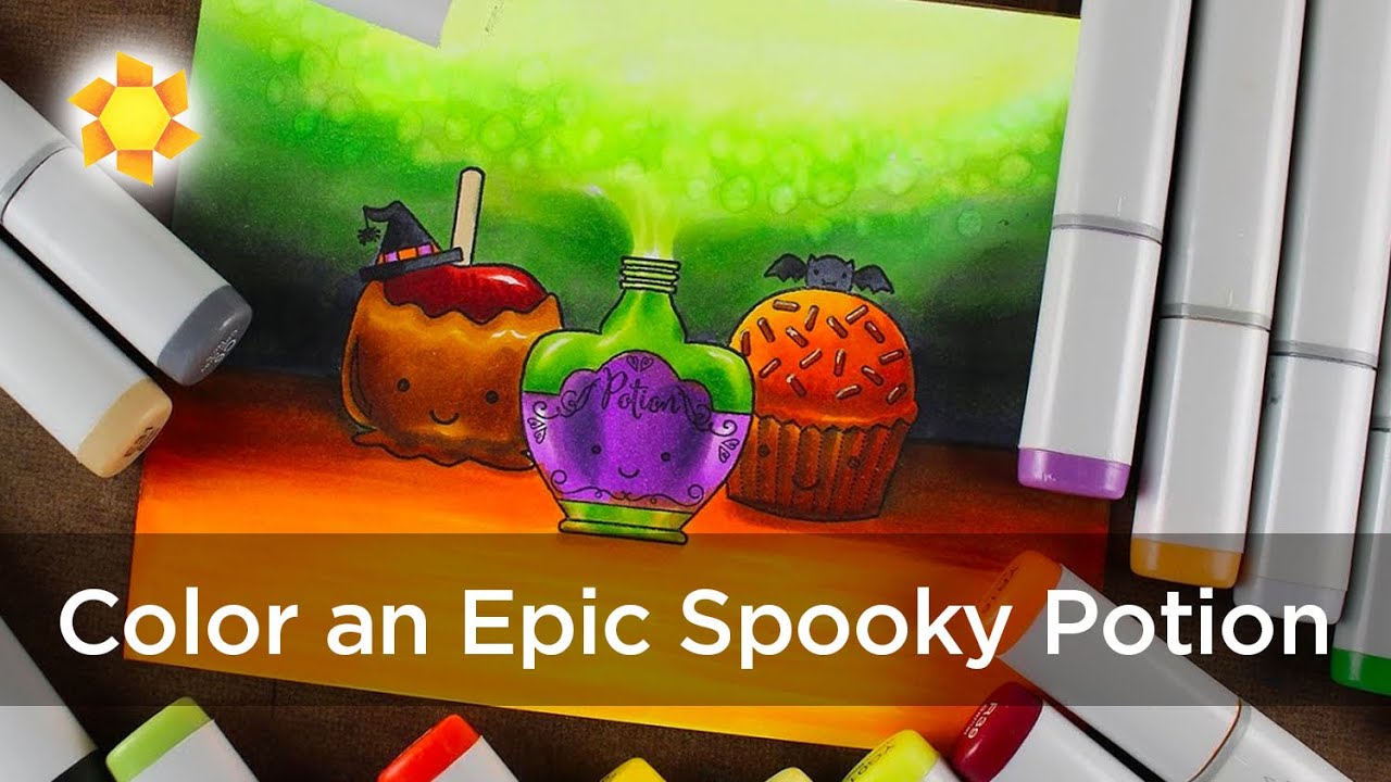 Color an Epic Spooky Potion in Copics - YouTube