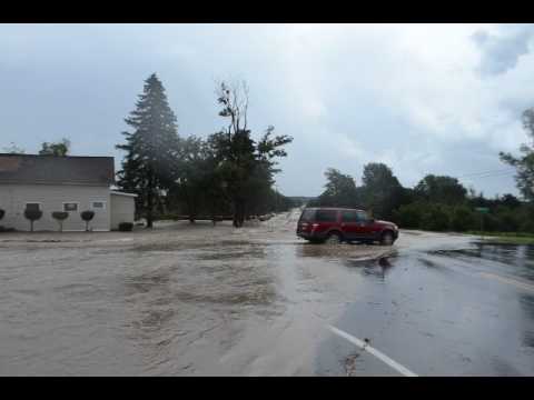 Flash flooding near Canandaigua, Country Road 18/17 intersection, July ...
