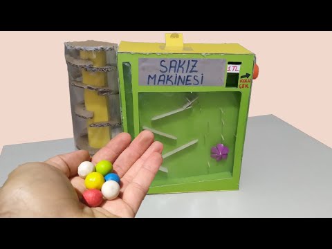 Kartondan Mekanik Sakız Makinesi | DIY Projesi