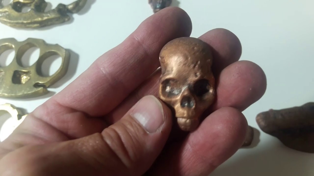 Update | Cast Brass Knuckles and Copper Skulls - YouTube