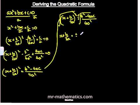 Deriving the Quadratic Equation Mathematics Revision - YouTube