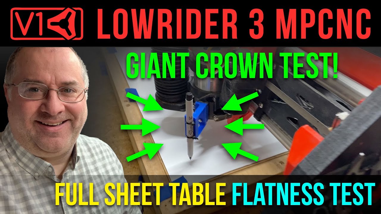 LowRider v3 CNC, Giant Crown Test on new full-sheet table! - YouTube