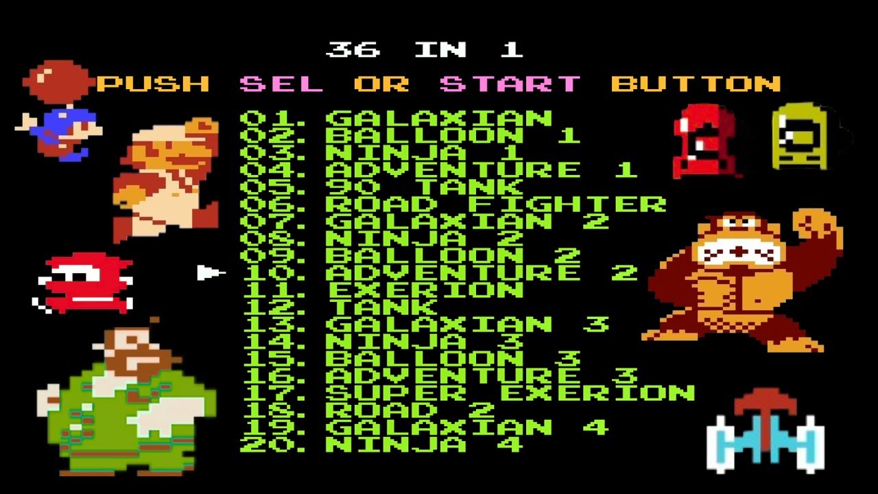 NES 36 in 1 Gameplay : All-in-One Classic Games Pack - YouTube