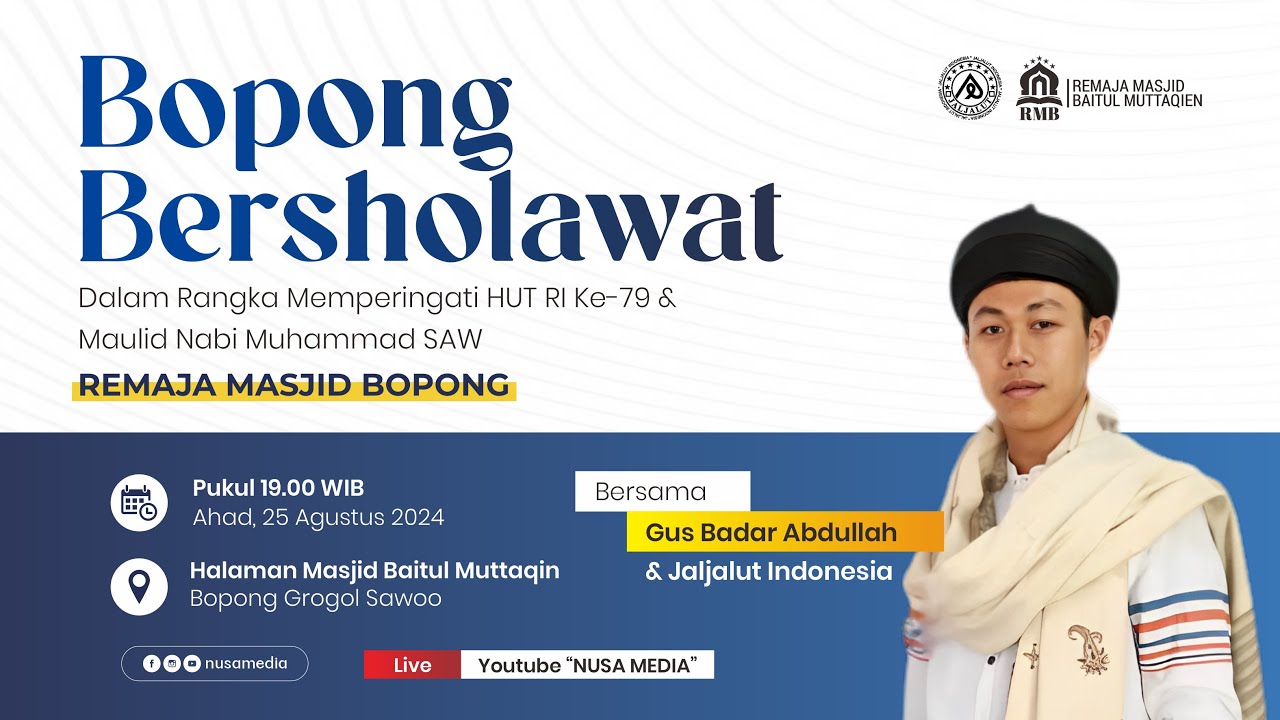 🔴LIVE | BOPONG BERSHOLAWAT BERSAMA GUS BADAR ABDULLAH | 25 AGUSTUS 2024 ...