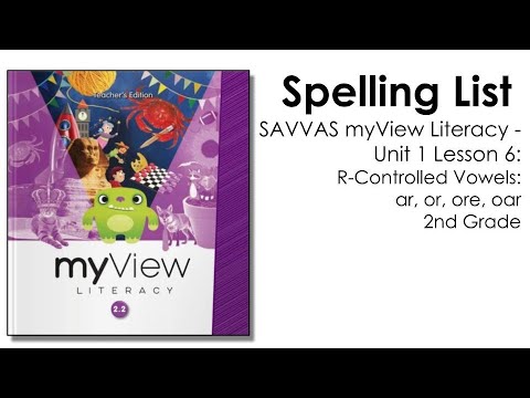 SAVVAS MyView Literacy Unit 1 Lesson 6 Spelling - 2nd Grade - YouTube