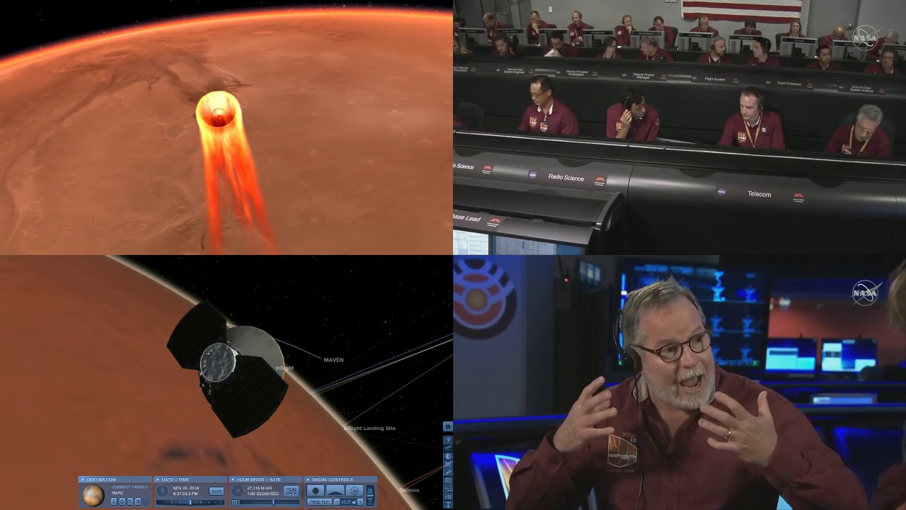 Reentry And Landing - LIVE NASA InSight Mars Lander Reentry And Landing ...