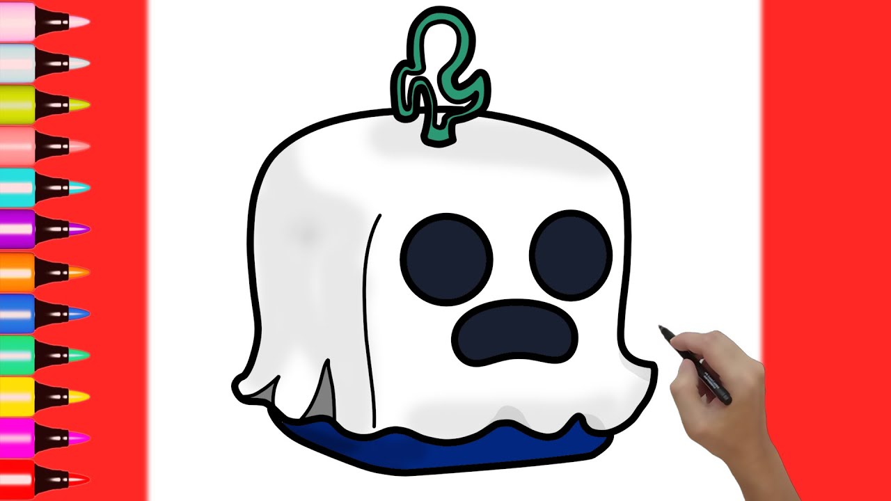 How to Draw Blox Fruits Ghost Fruit | Roblox | Easy drawing - YouTube