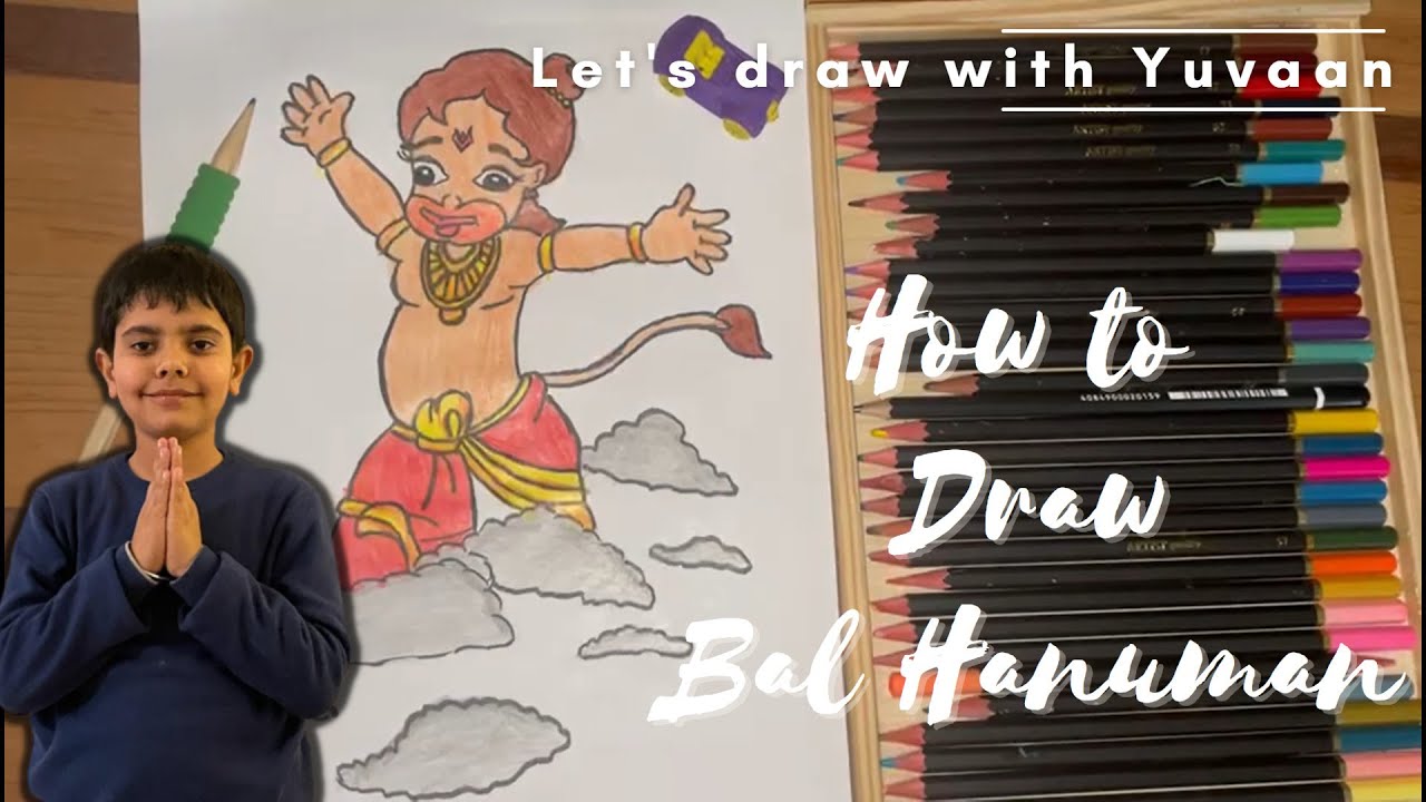 How to draw Bal Hanuman | Easy drawings for kids - YouTube