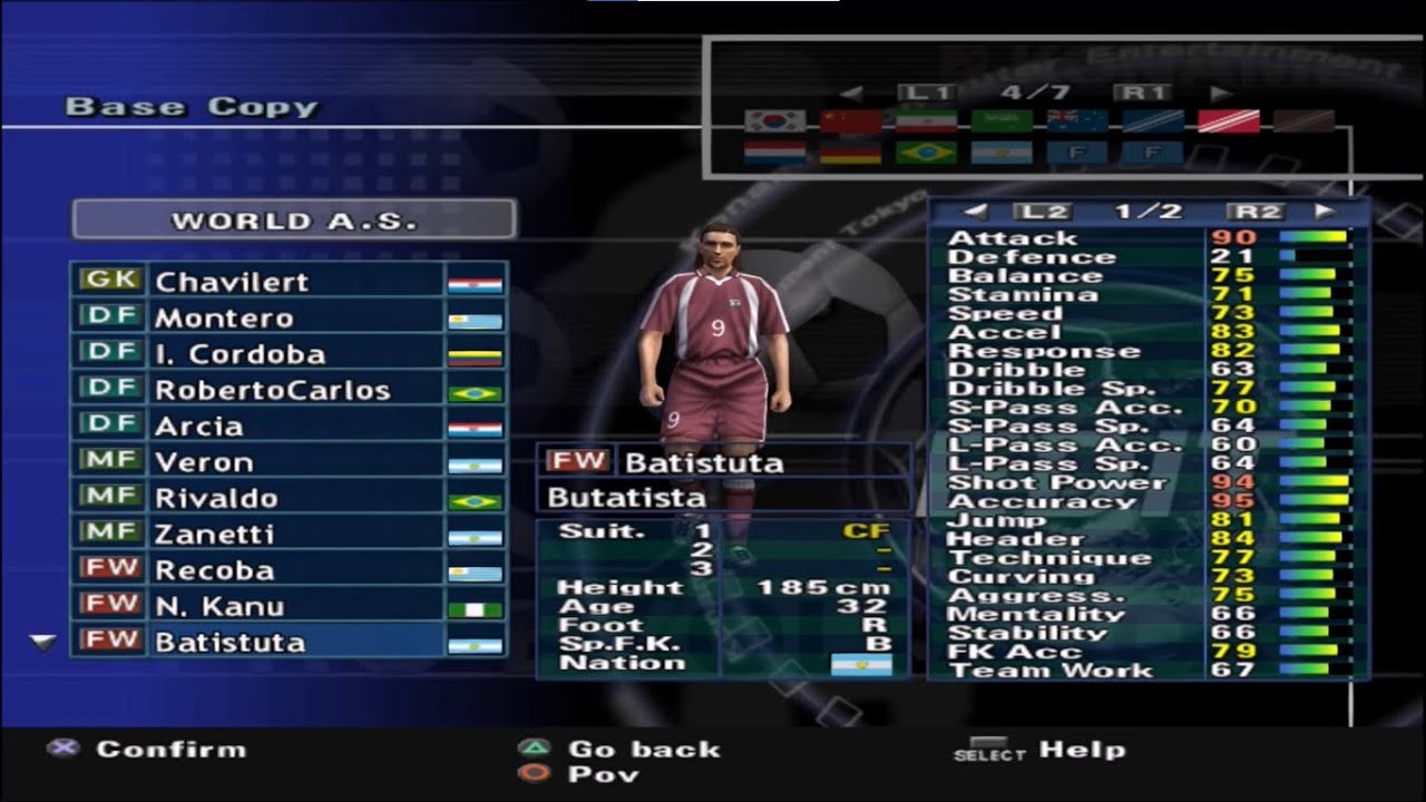 PES - World All Stars - Stats - PS2 - YouTube