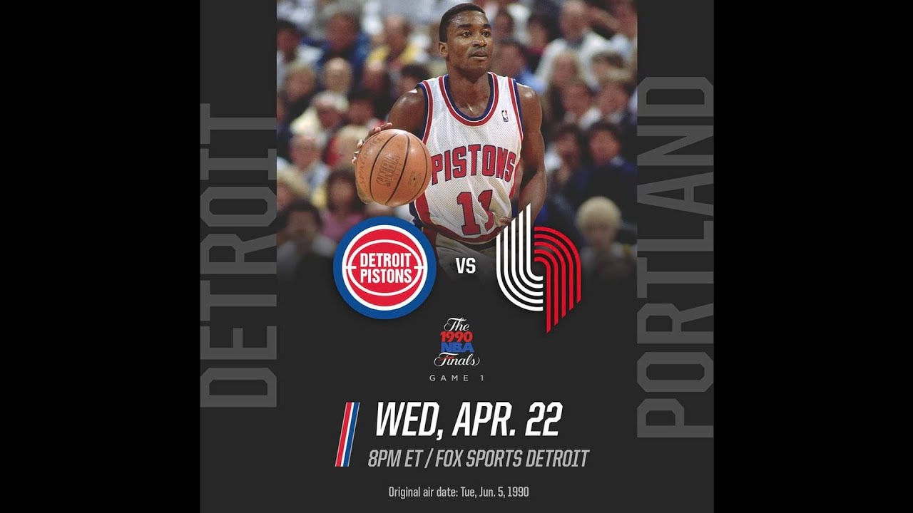 Pistons vs Trail Blazers 1990 NBA Finals Game 1 highlights (6/5/90 ...