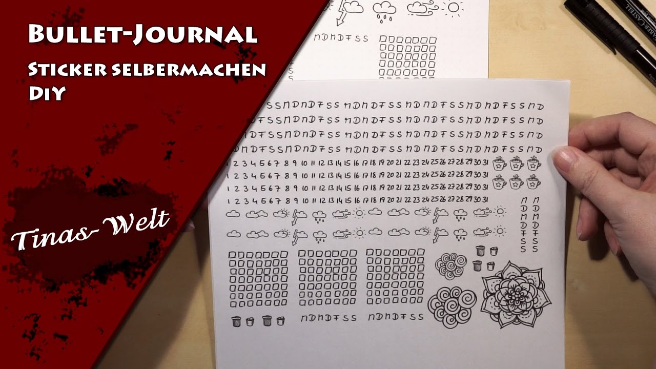 Bullet Journal - Sticker selber machen DIY - YouTube