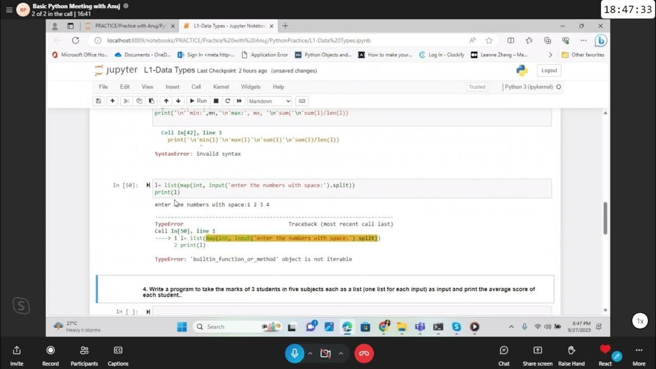 Python Practice Datatype Solution Youtube