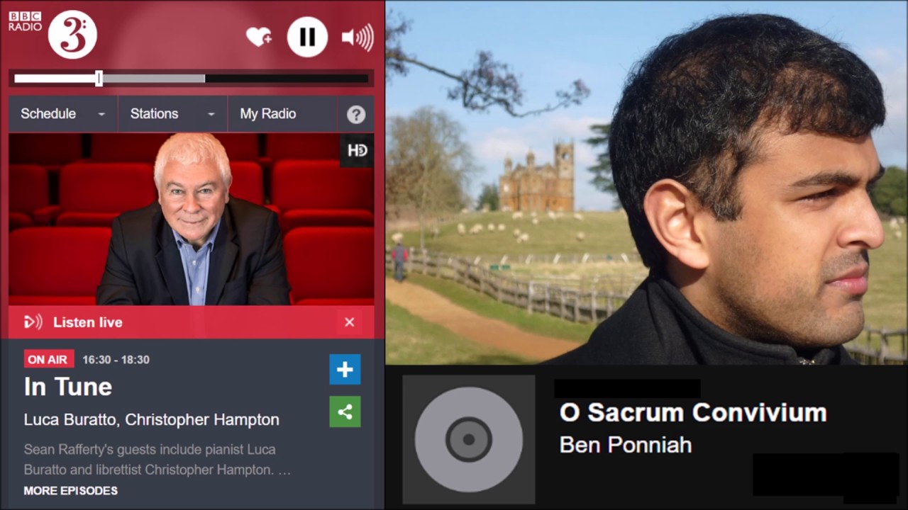 O Sacrum Convivium - Ben Ponniah on Radio 3 - YouTube