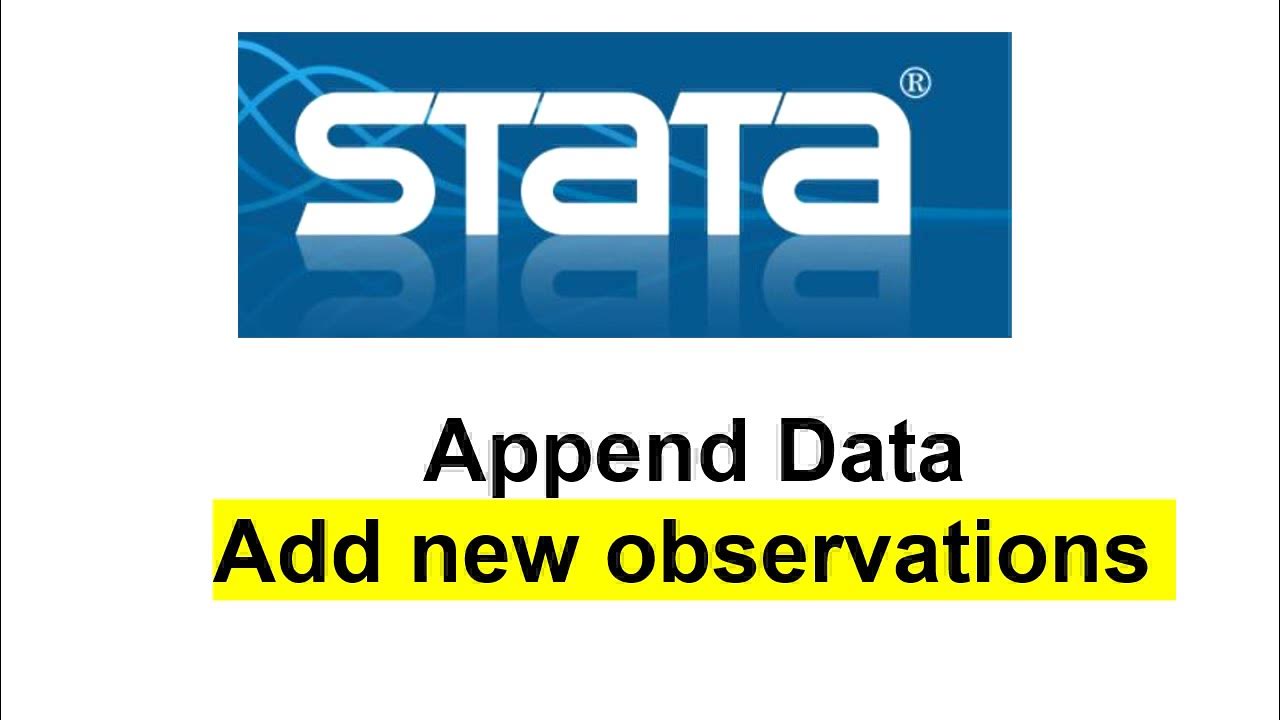 Append data in STATA or add new observations in existing dataset | Road ...