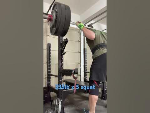 335lb x 5 squat - YouTube