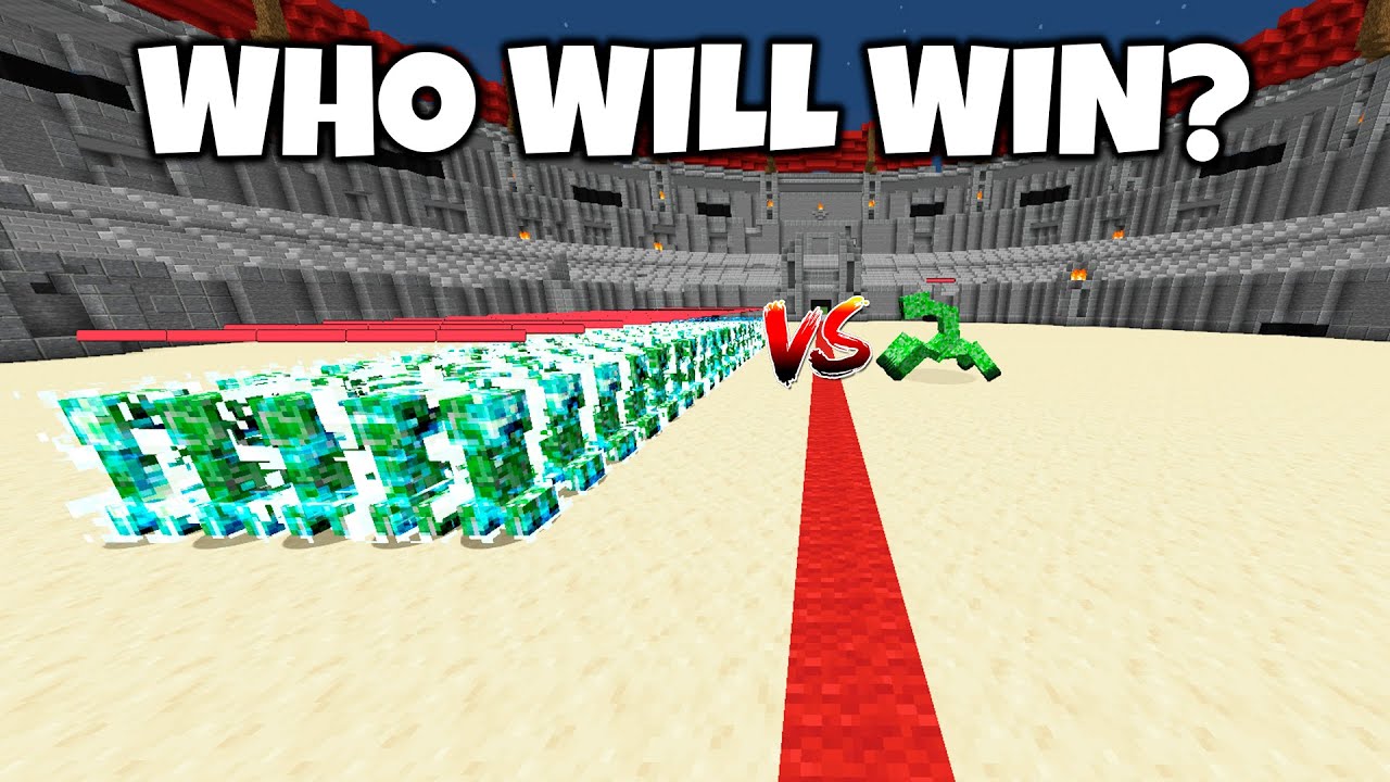 100 Charged Creepers VS 1 Mutant Creeper In Minecraft Mob Battle - YouTube