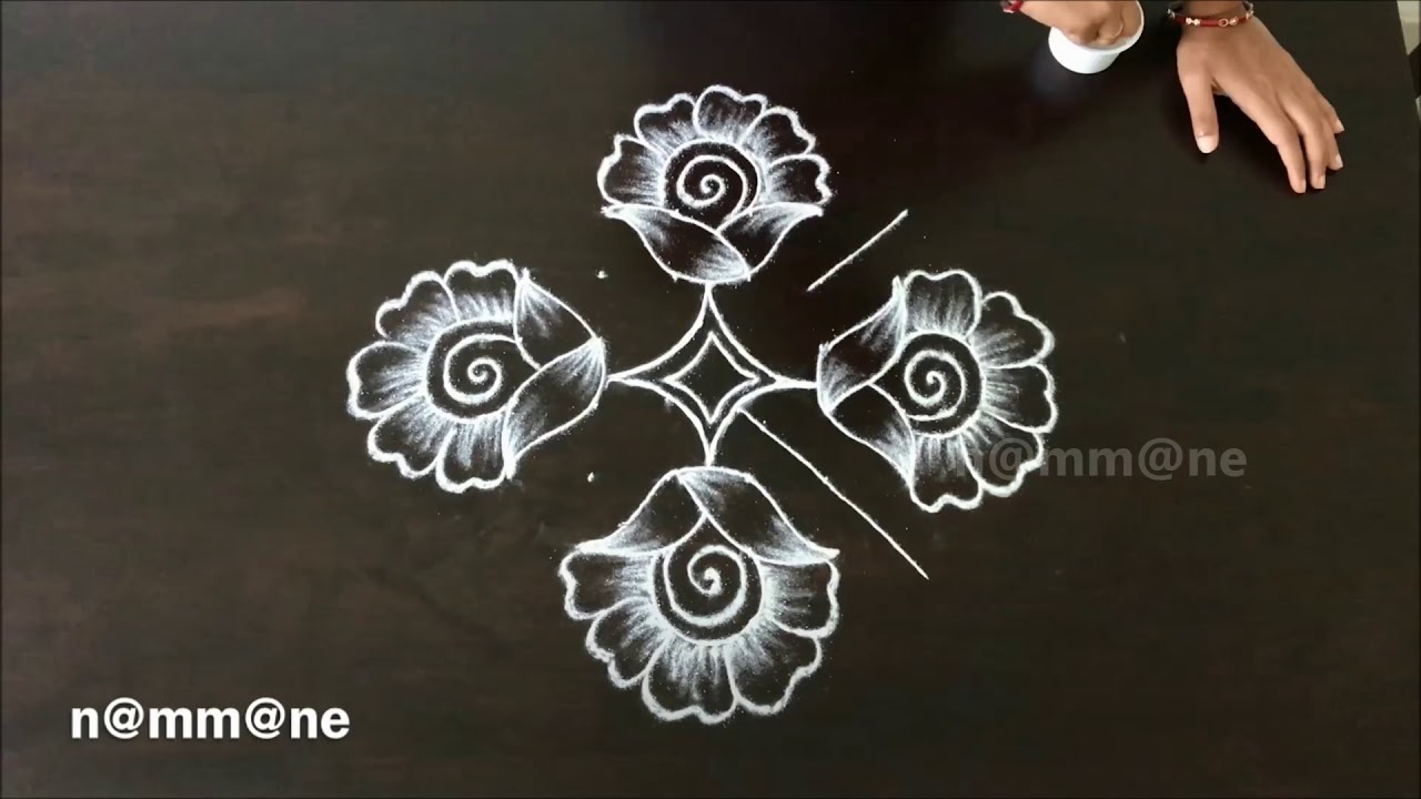 Small, Easy, Beautiful Chukki Rangoli with 8-2 straight dots || Kolam ...