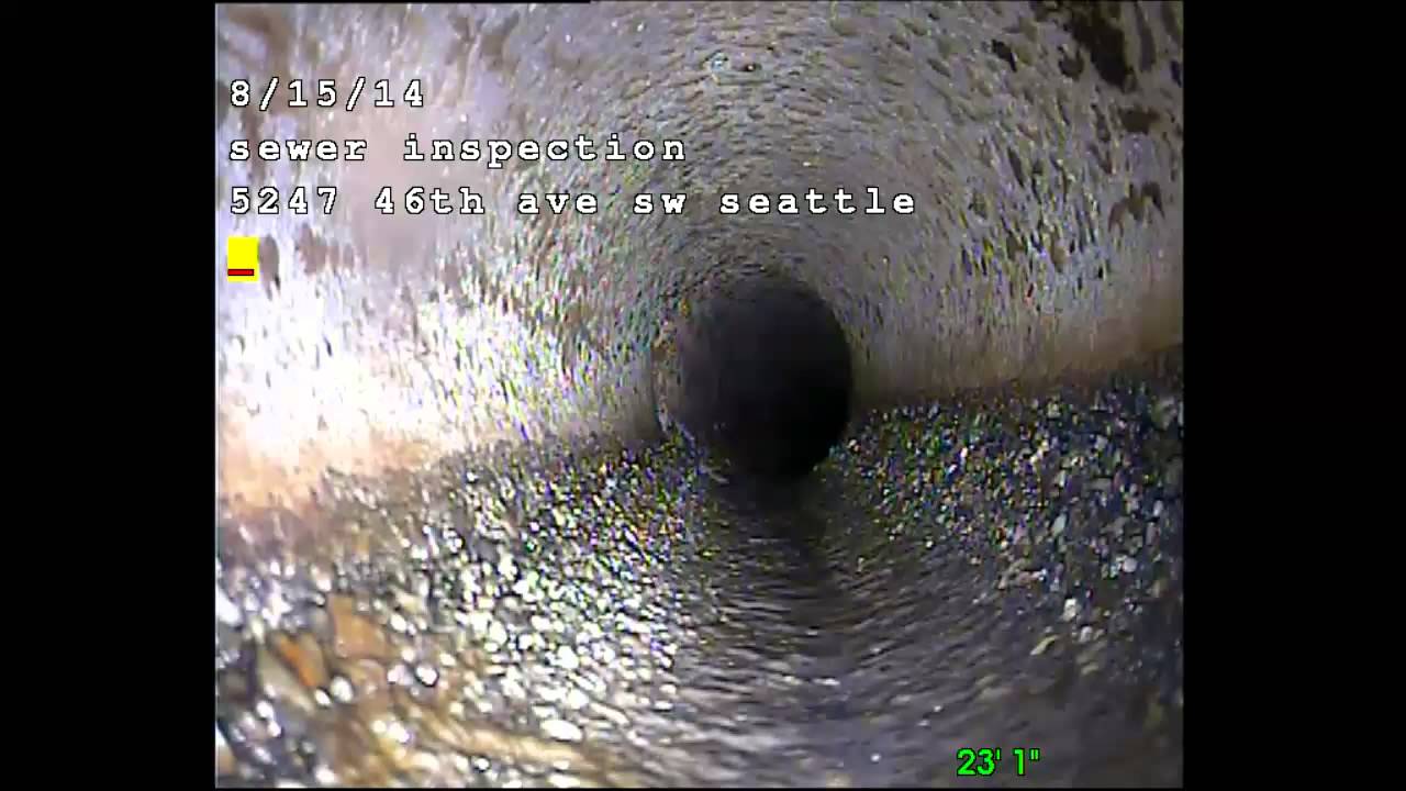 Seattle Sewer Pipe Inspection 5247 46th Ave SW - YouTube