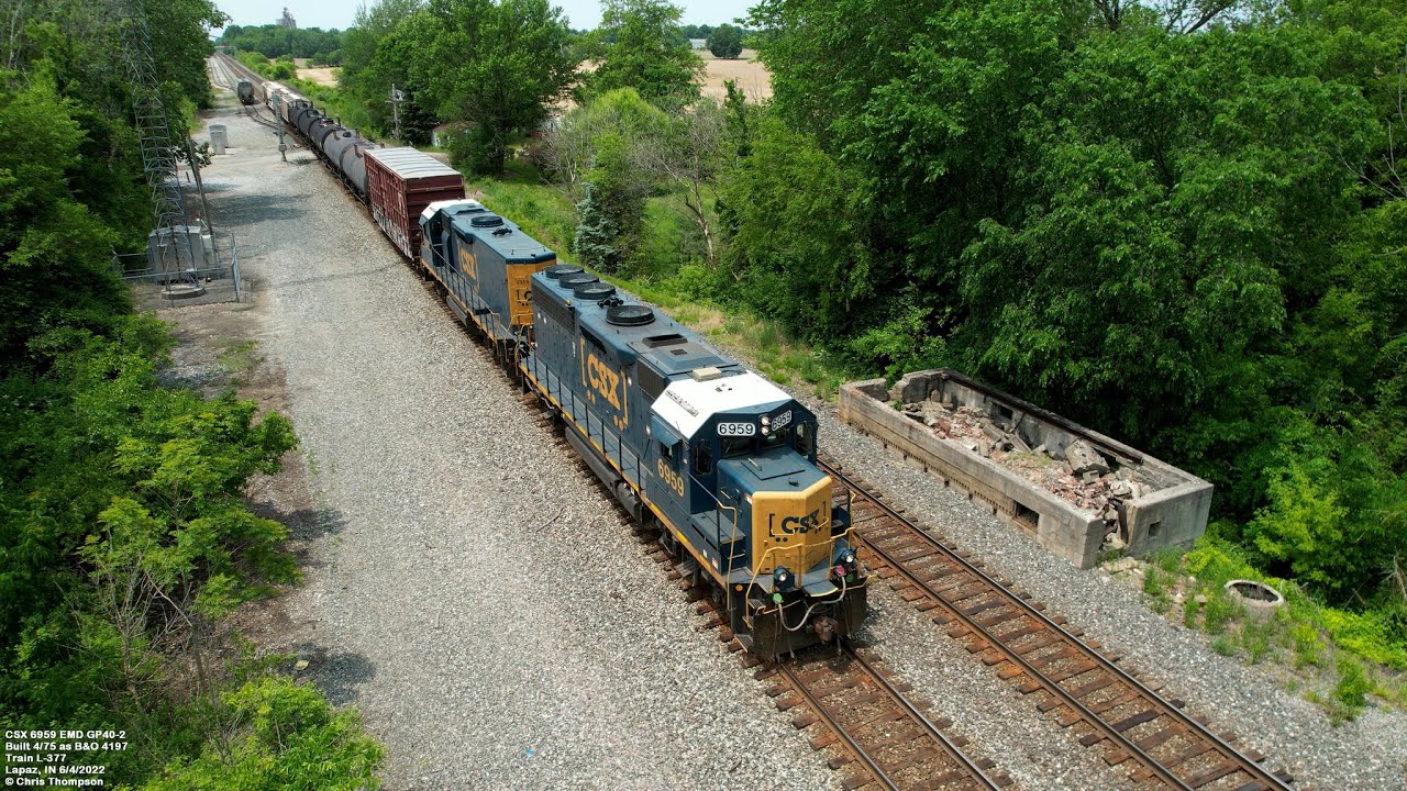 CSX 6959 Lapaz, IN 6/4/23 Train L-377 - YouTube