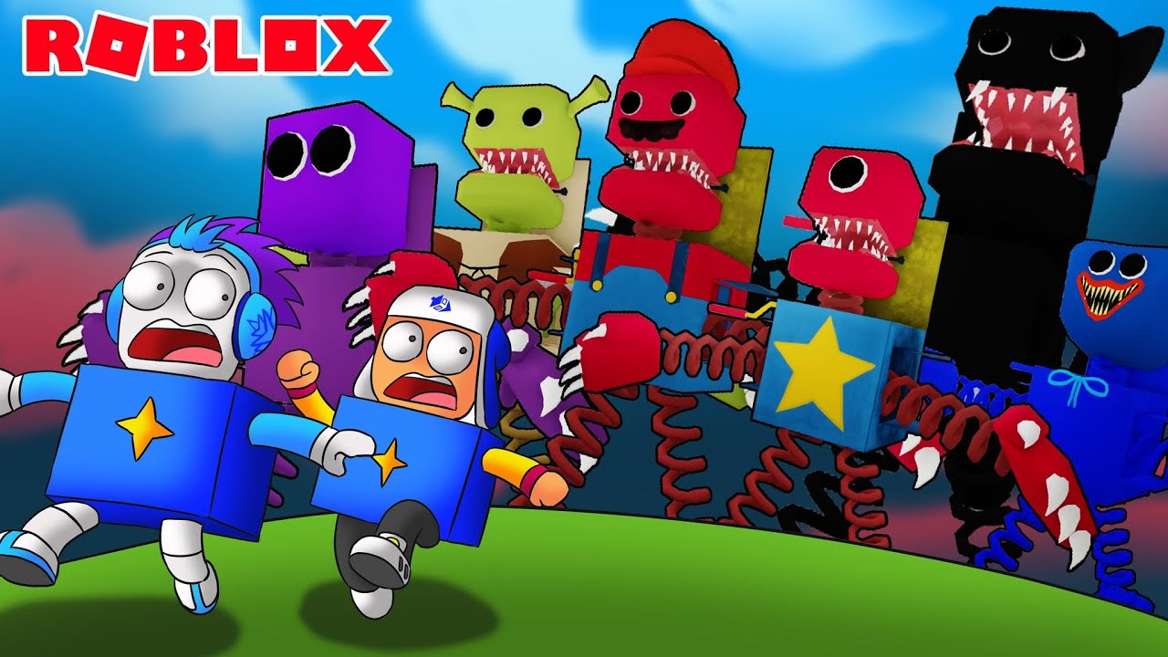 KITA DI KEJAR KEJAR 15+ KELUARGA BOXY BOO DI ROBLOX!! - YouTube