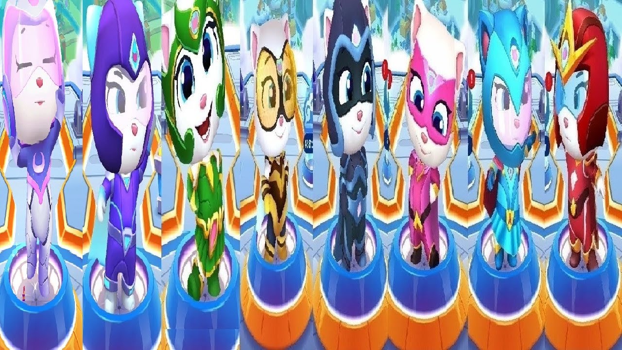 Talking Tom Hero Dash New Update 2023 SUPER ANGELA All Outfits Unlocked ...